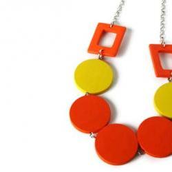 Neon Jewelry In Citrus Colors. Big Chunky Necklace In Bright Yellow And ...
