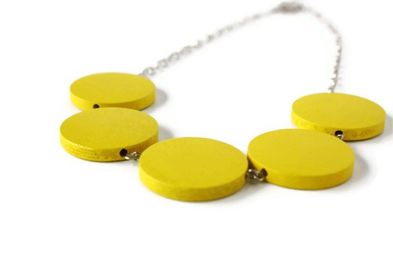 Yellow Necklace In Neon. Bright Color, Bright Yellow, Chunky Necklace ...
